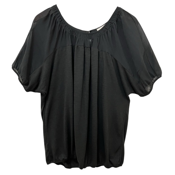 LOFT | Tops | Loft Black Bubble Hem Blouse Xl | Poshmark